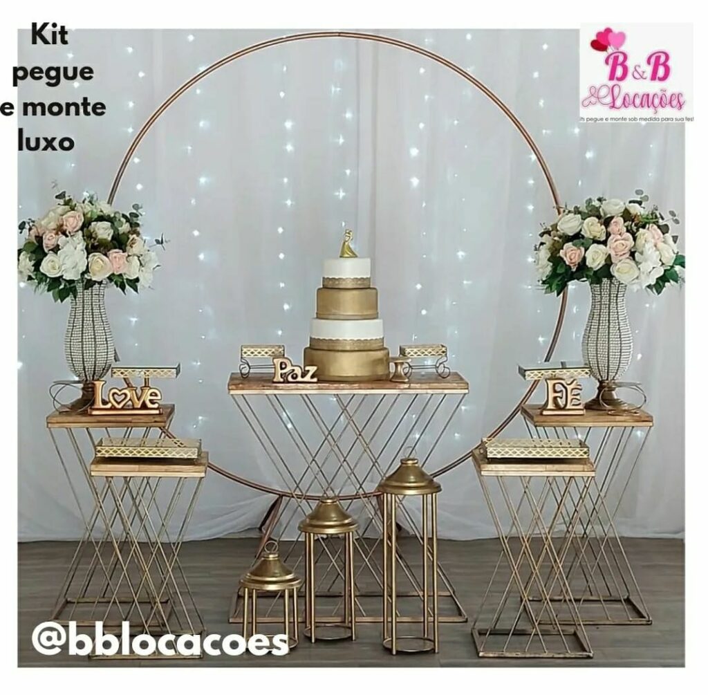 Kit Prata - 2 arranjos brancos - B&B Locações Pegue e Monte